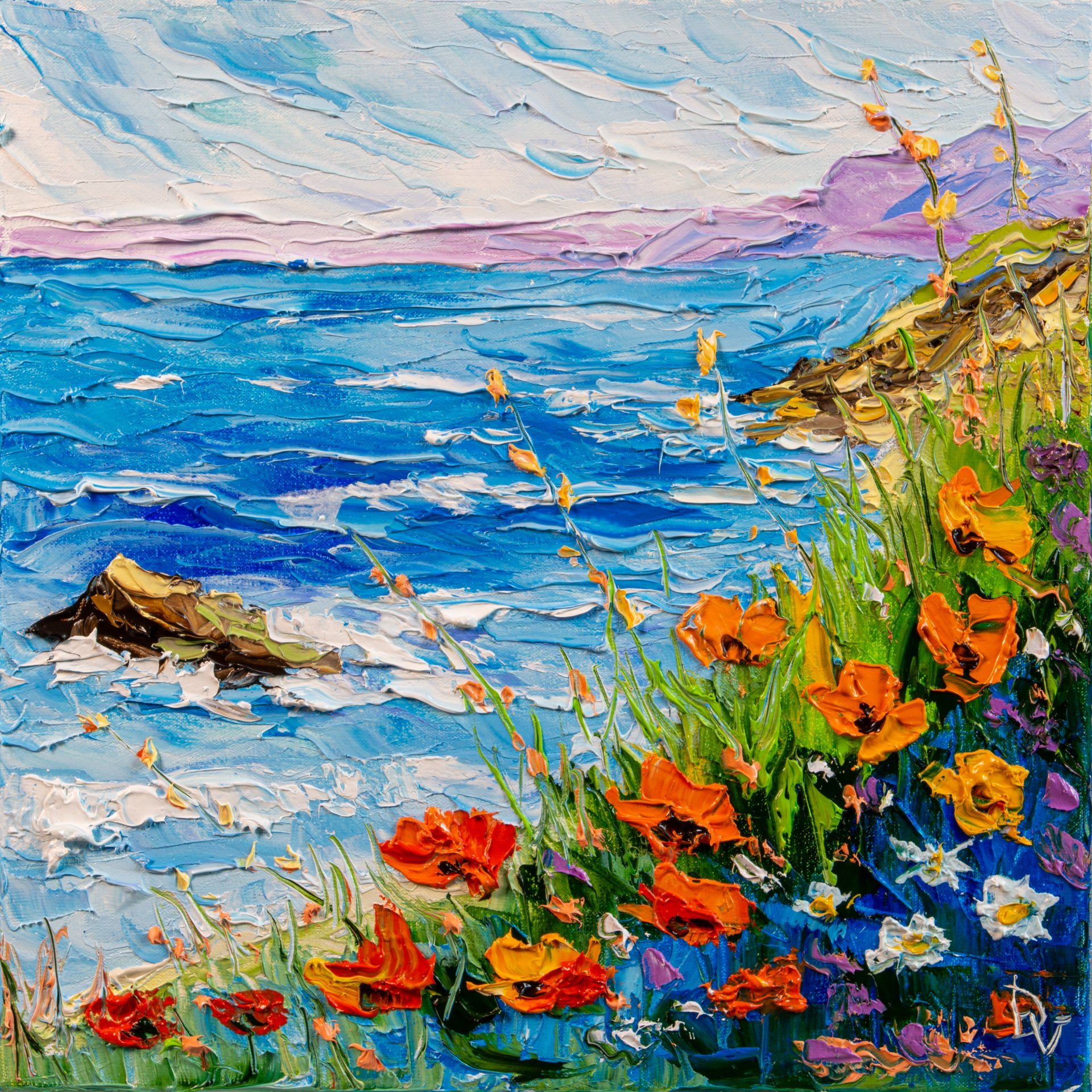 Coastal Bloom Painting by Vladyslav Durniev