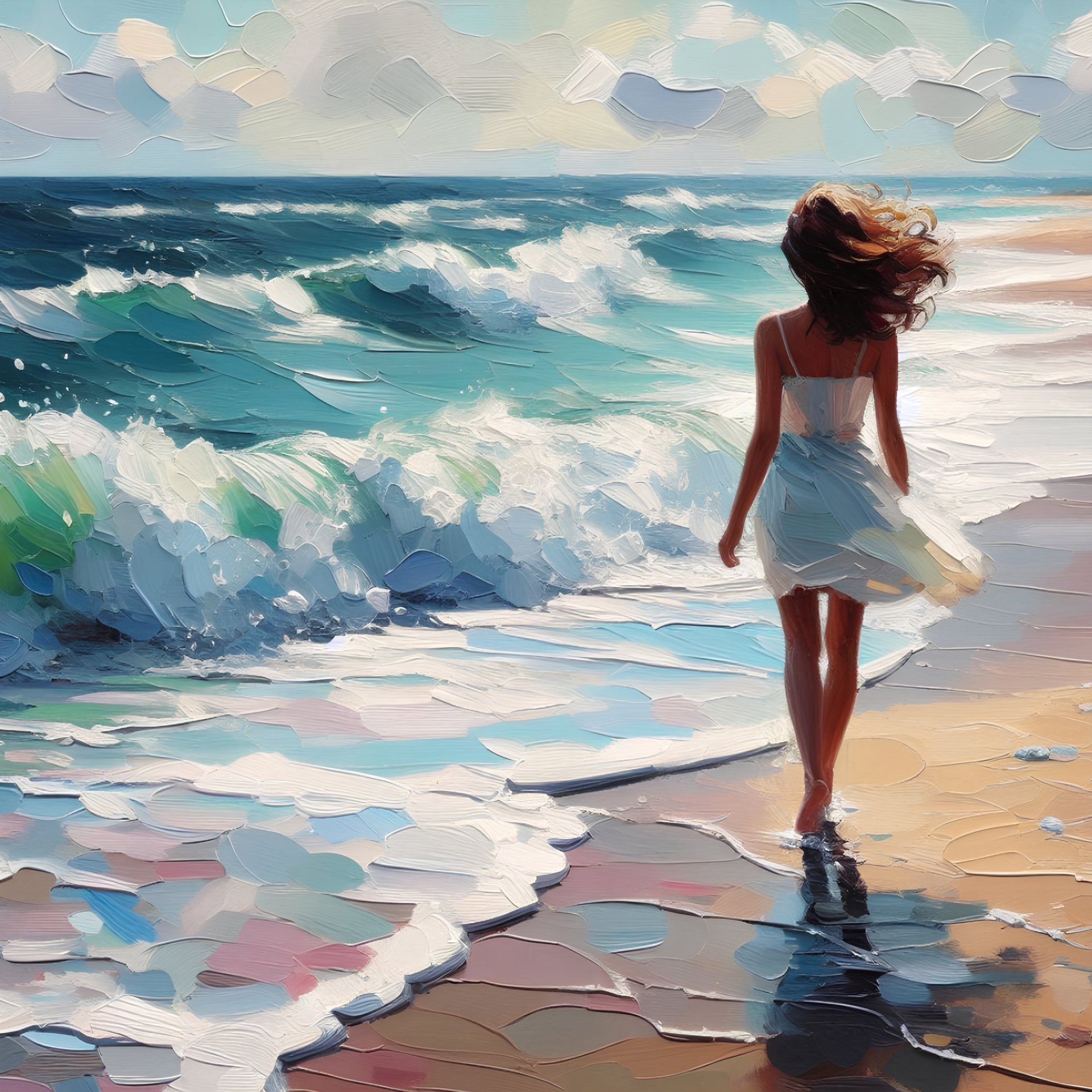 Girl at sea Digital Art - maxut - Jose Art Gallery