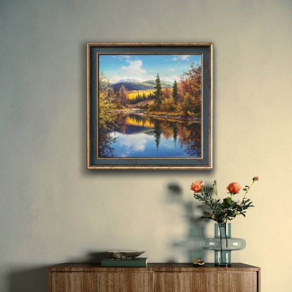 Palette of autumn reflection Painting by Viktar Yushkevich Yuvart