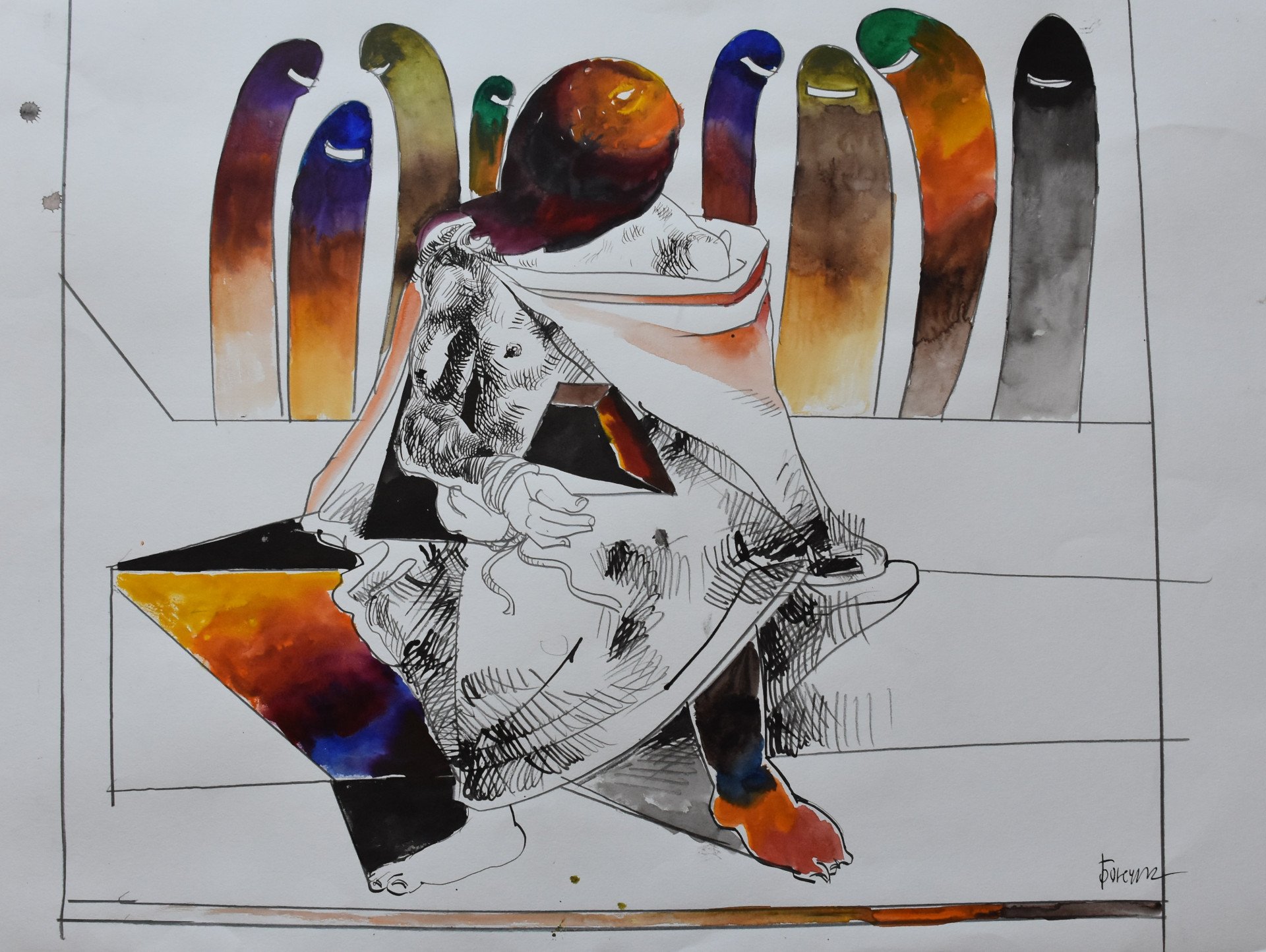 Labyrinth of Faith Drawing - Roman Bonchuk