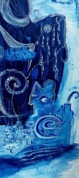 Blue Mystery Painting by pascal Manitoba - Jose Art Gallery