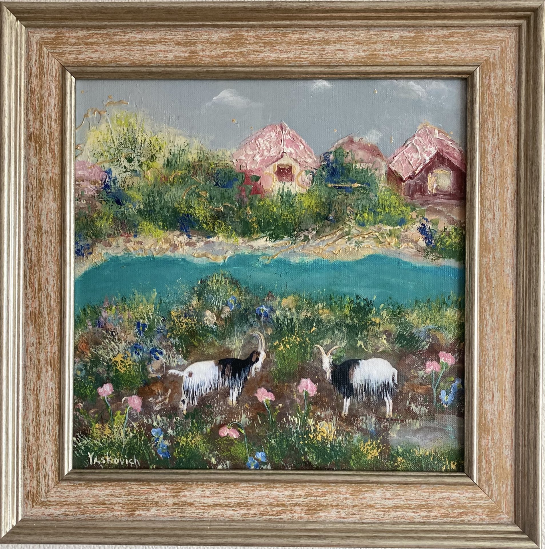 Mountain goats Painting by Diana Yaskovich