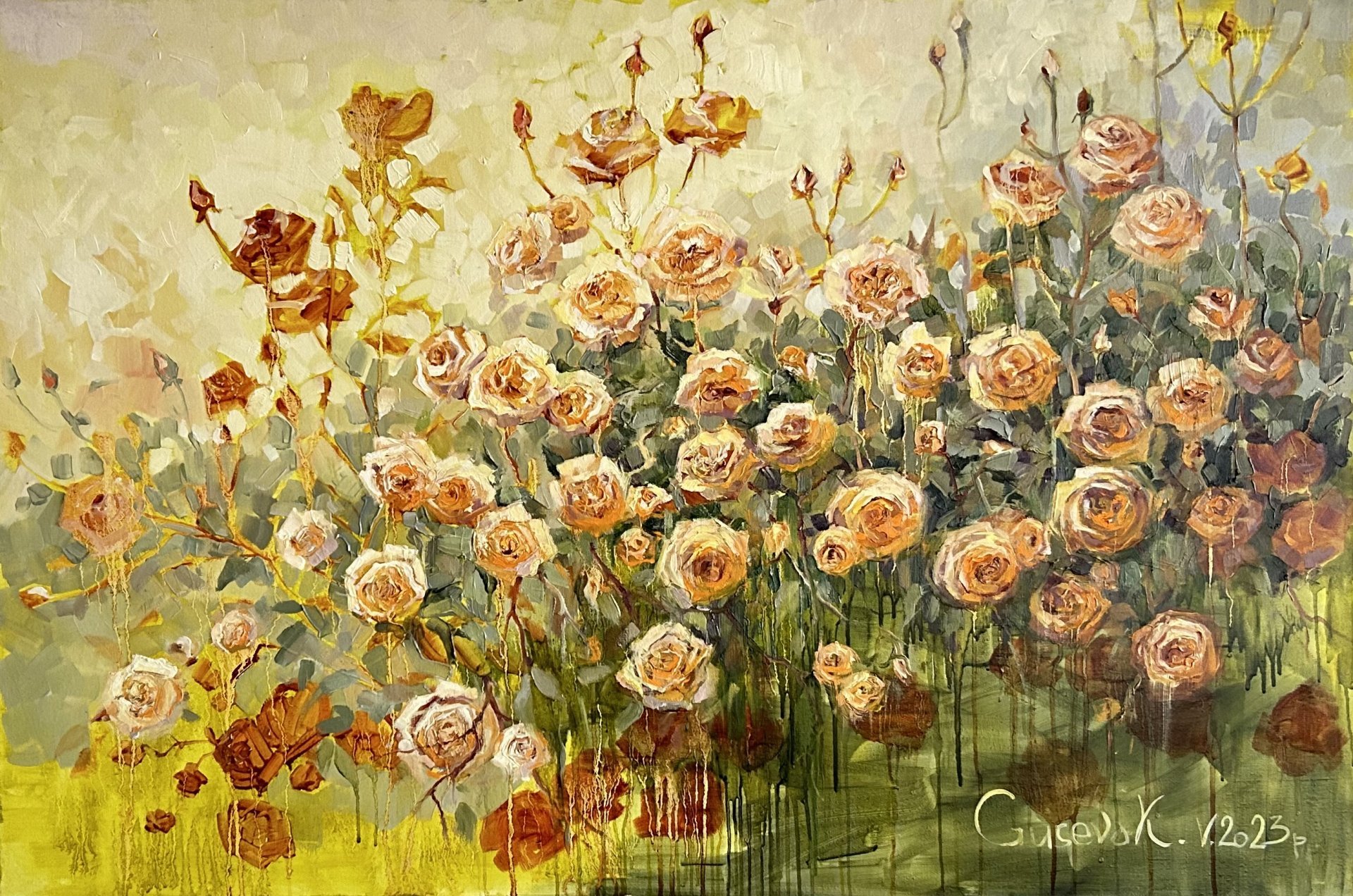 Rose bush Drawing - Guseva K. - Jose Art Gallery