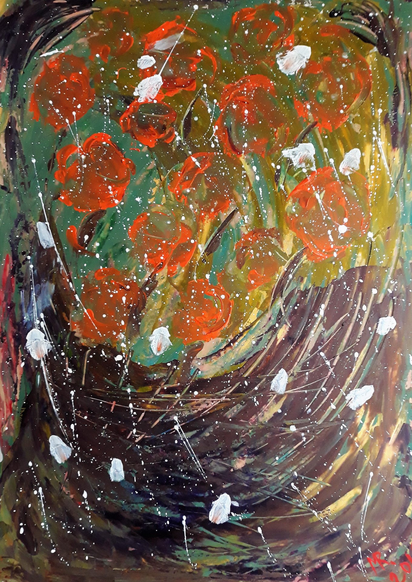 Flashes of flowers Painting by Marie Ruda - Jose Art Gallery