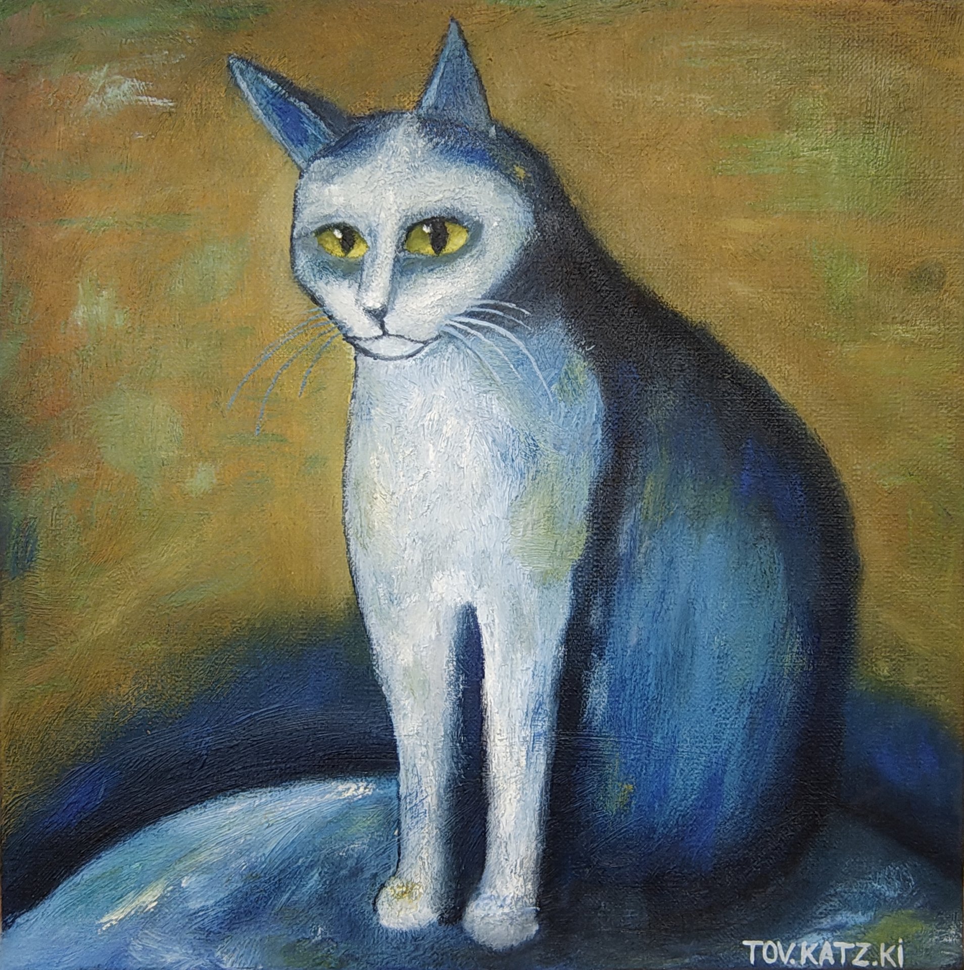 Blue Cat 2: Un mundo sin fronteras Painting by tov.katz.ki