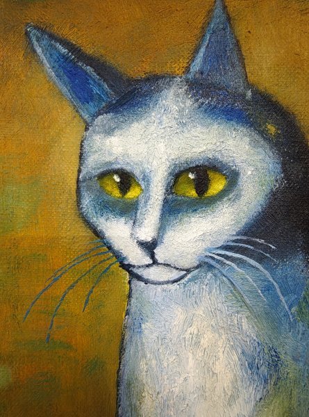 Blue Cat 2: Un mundo sin fronteras Painting by tov.katz.ki