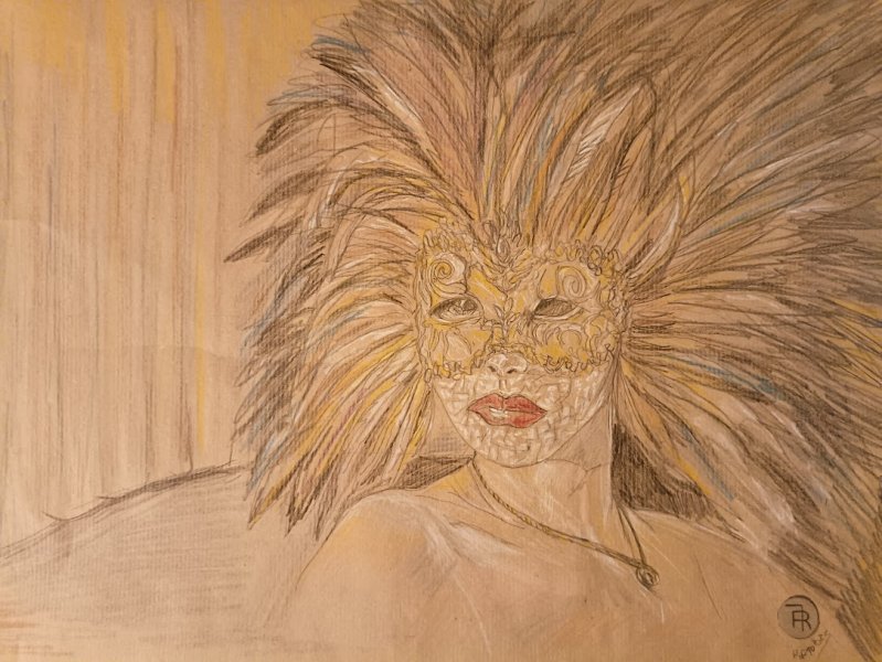 Rondo: The Elegant Masked Ball Drawing - roberto ferrando