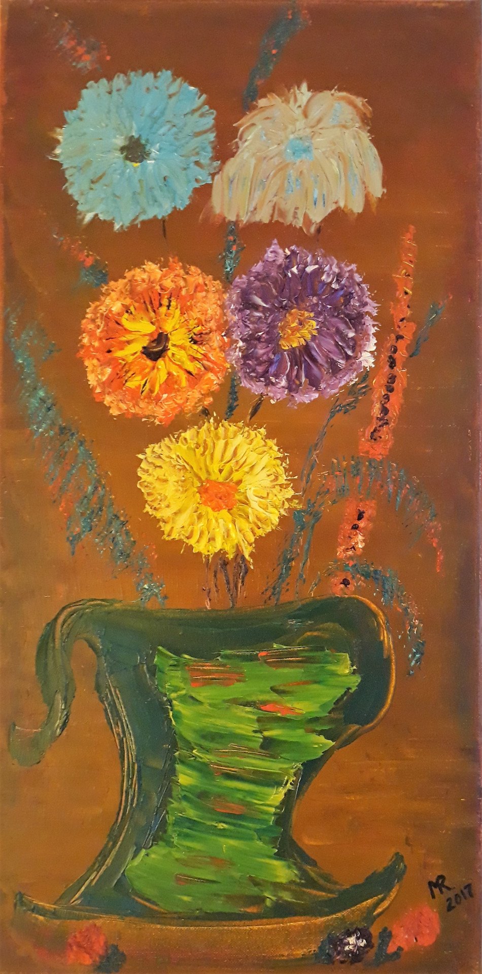 Flowers in vase Painting by Marie Ruda - Jose Art Gallery