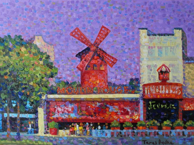 Red Mill Painting by Taras Dudka - Jose Art Gallery