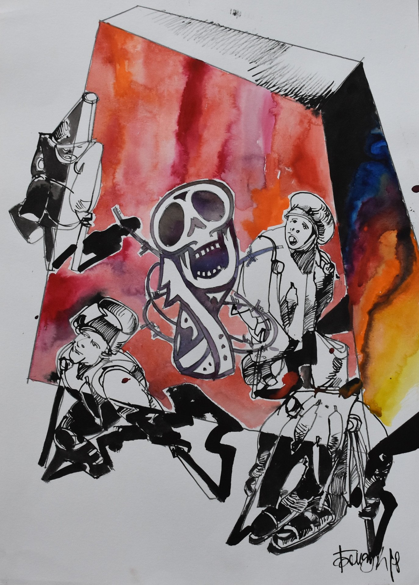 Anti Football Cup Drawing - Roman Bonchuk - Jose Art Gallery