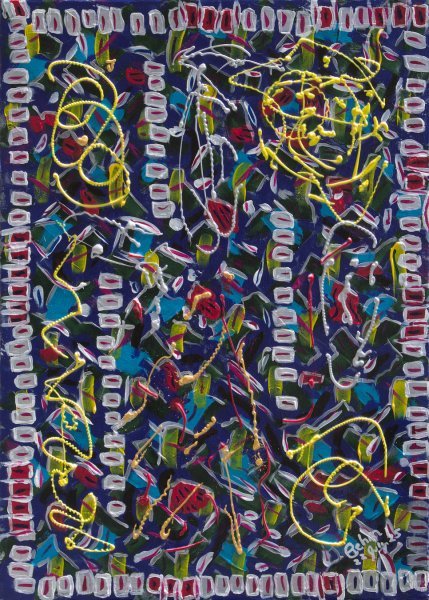 Qbits number 6 Painting by Christopher Rehm