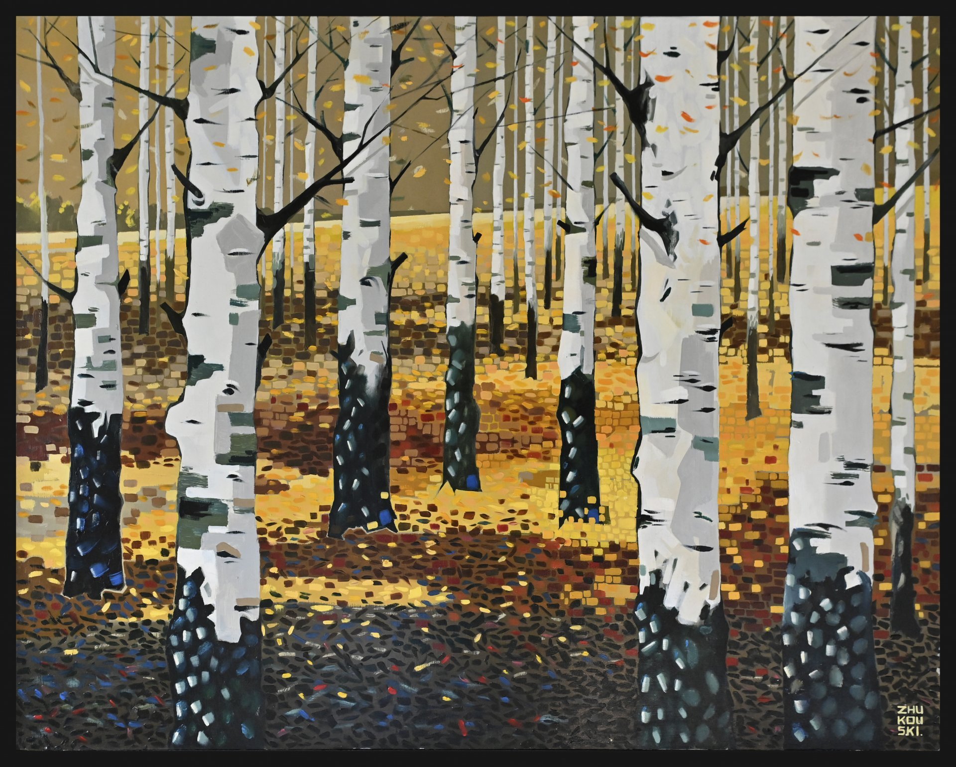 Birch GUY Painting by Alexandr Zhukouski - Jose Art Gallery