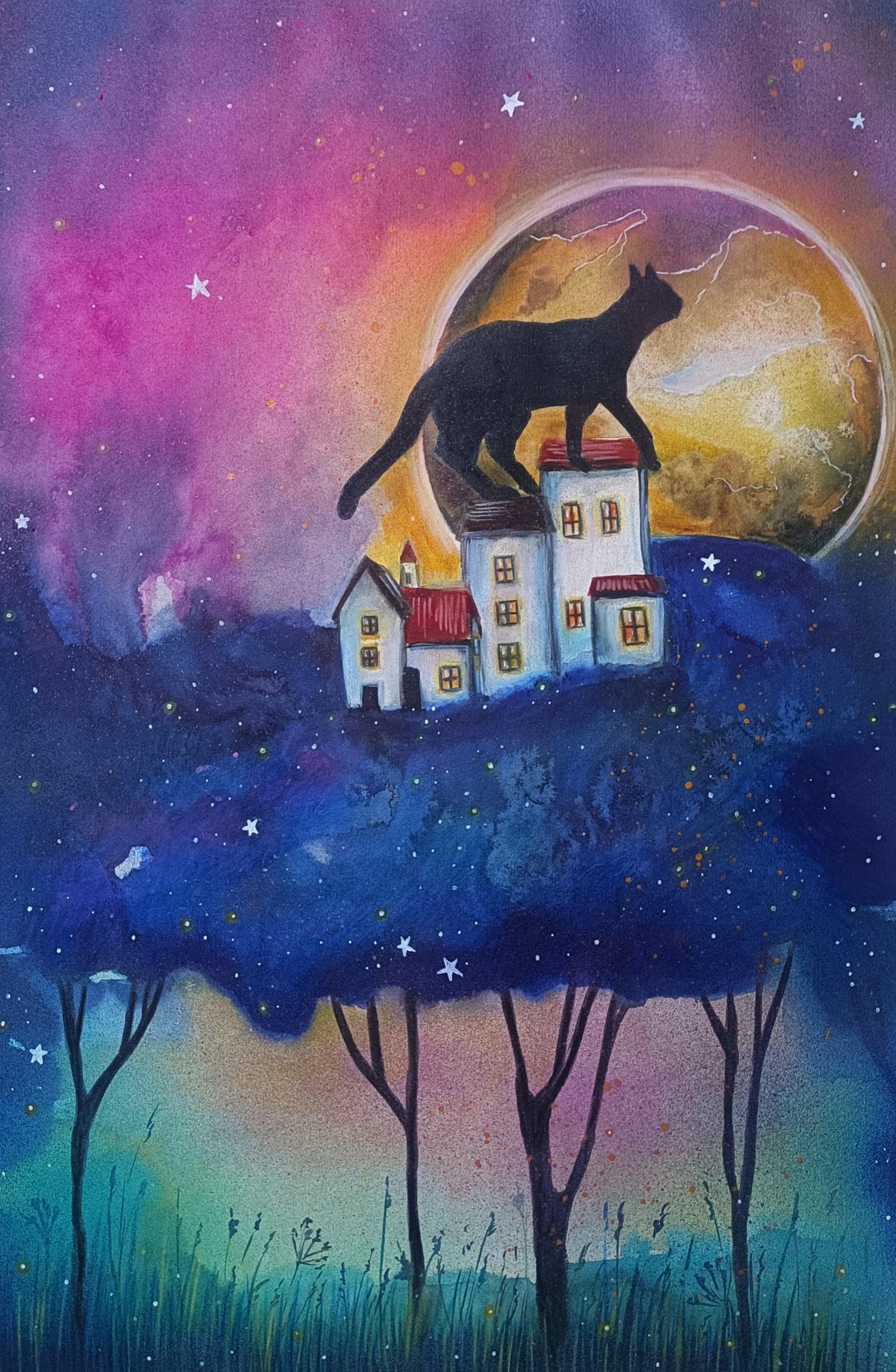 Night Walk Painting by Evgenia Smirnova - Jose Art Gallery