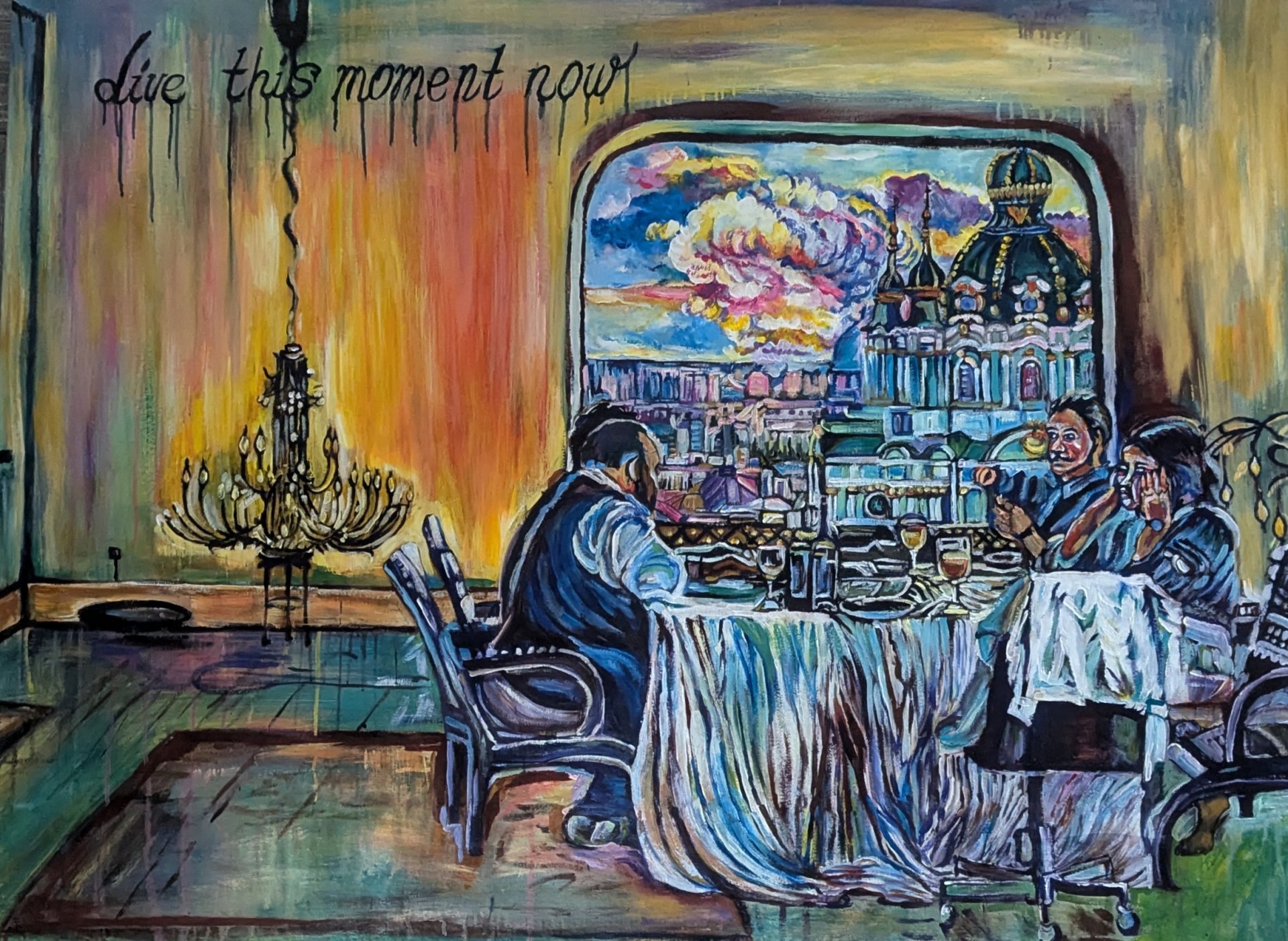 Live this moment now Painting by Oksana Almiz