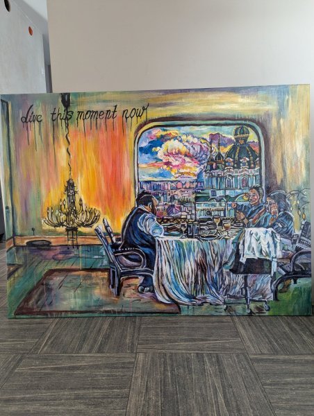 Live this moment now Painting by Oksana Almiz