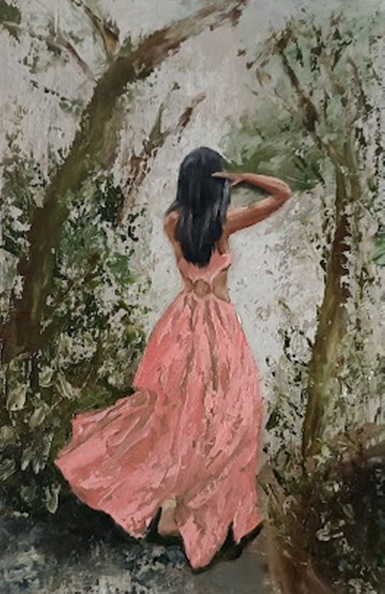 Steps amidst silence and nature Painting by Iryna Oliinyk