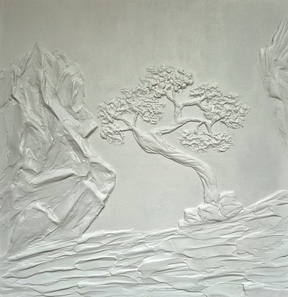 Bas-relief: the power of wood and rock Painting by Yuliya Suhonosova