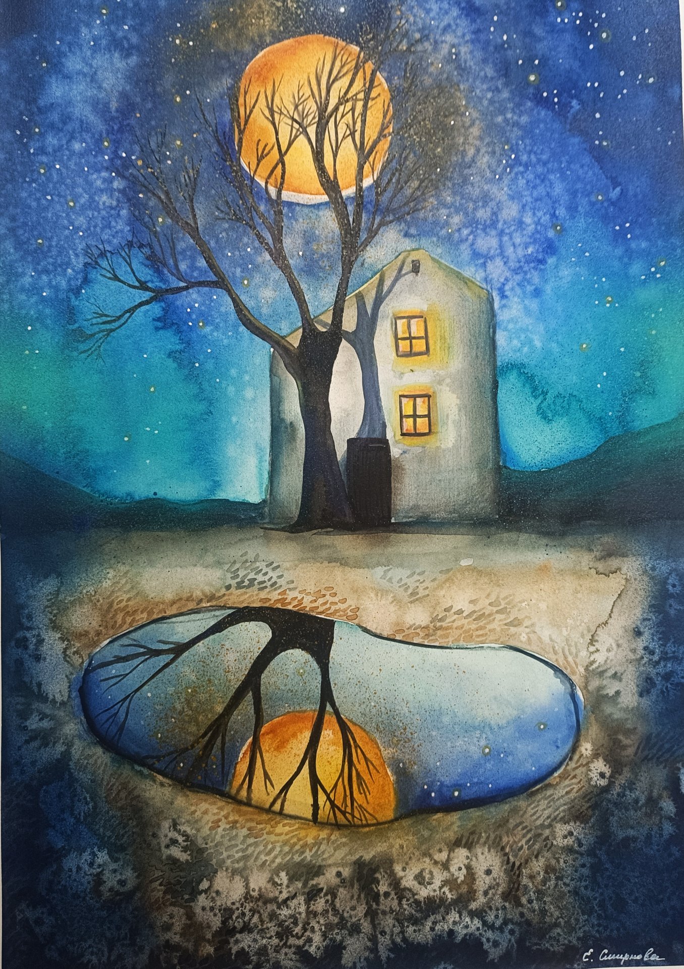 Twilight Echo Painting by Evgenia Smirnova
