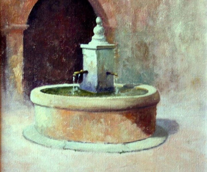 Dipinto «Fontana in piazza Miravete», Vicent Penya-Roja