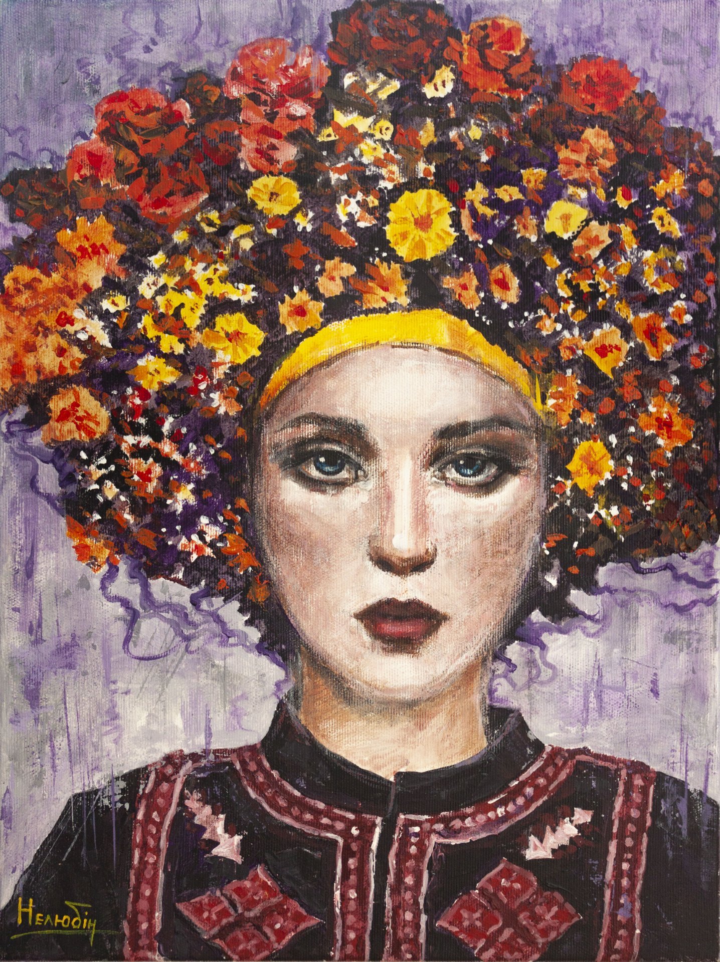 Ukrainian Girl Portrait Painting by Oleksandr Neliubin