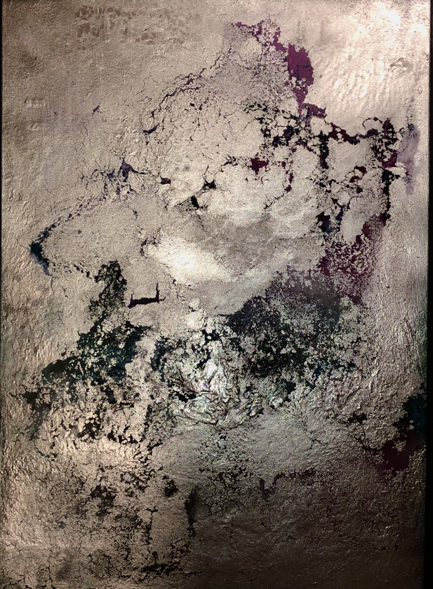 Silver Fluid Flow Abstract Art Painting by Machnolga