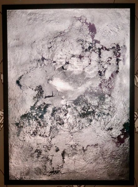 Silver Fluid Flow Abstract Art Painting by Machnolga