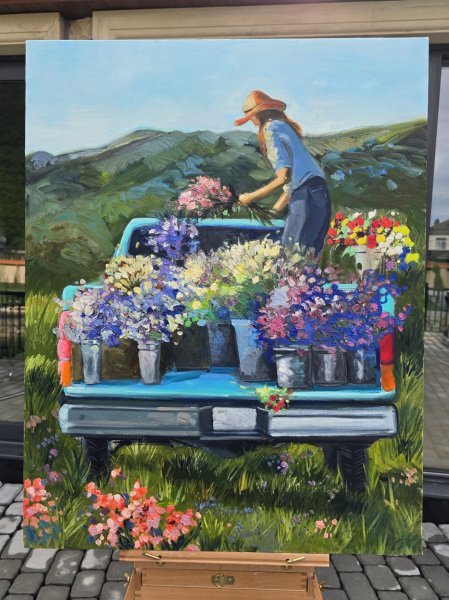 Floral Journey Painting by Gulshaba Abbasova