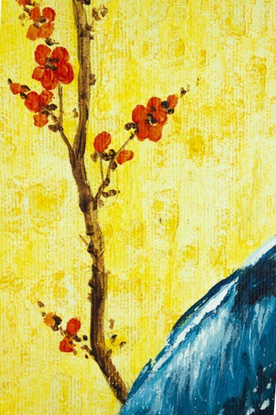 Kingfisher Bird in Vibrant Nature Scene Painting by Oleksandr Neliubin