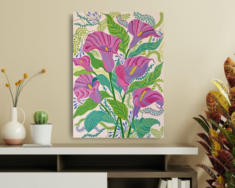 Bouquet of Lilies Painting by Oxana Lazari