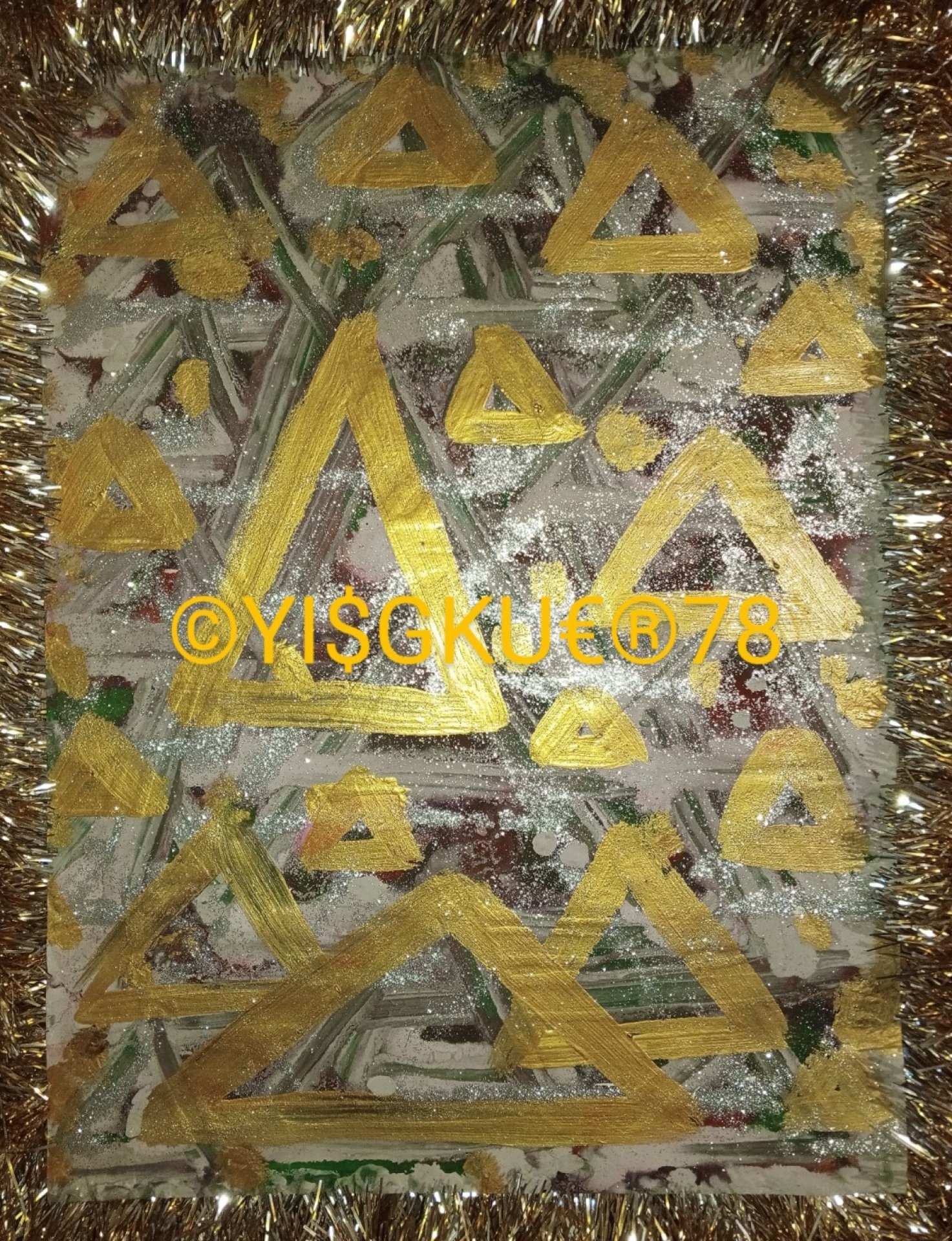 78 . UN MULTIIGHGOLD PYRAMIDS Painting by Yaroslav Stratyy