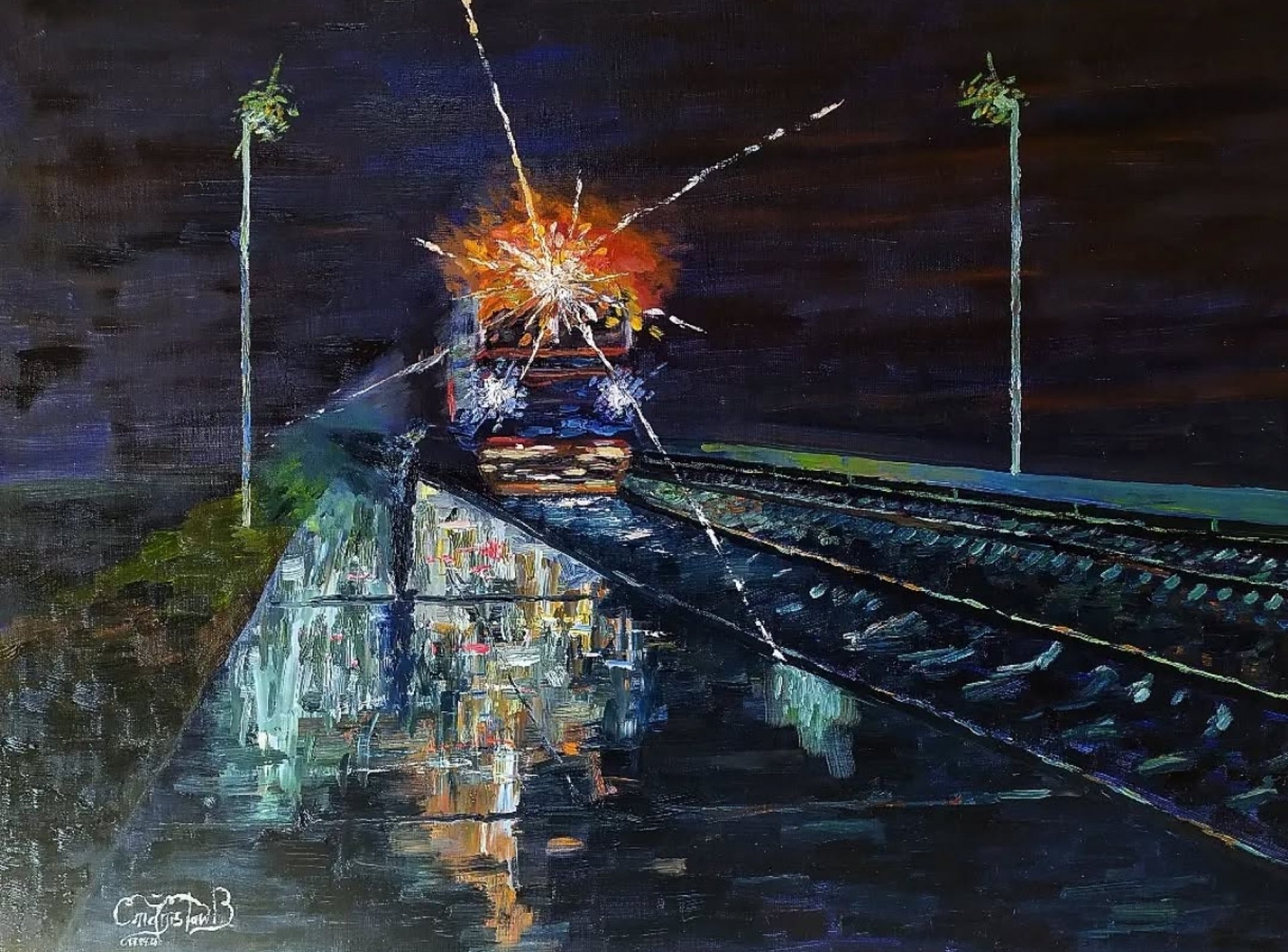 Piercing the darkness Painting by Stanislav Bazylev