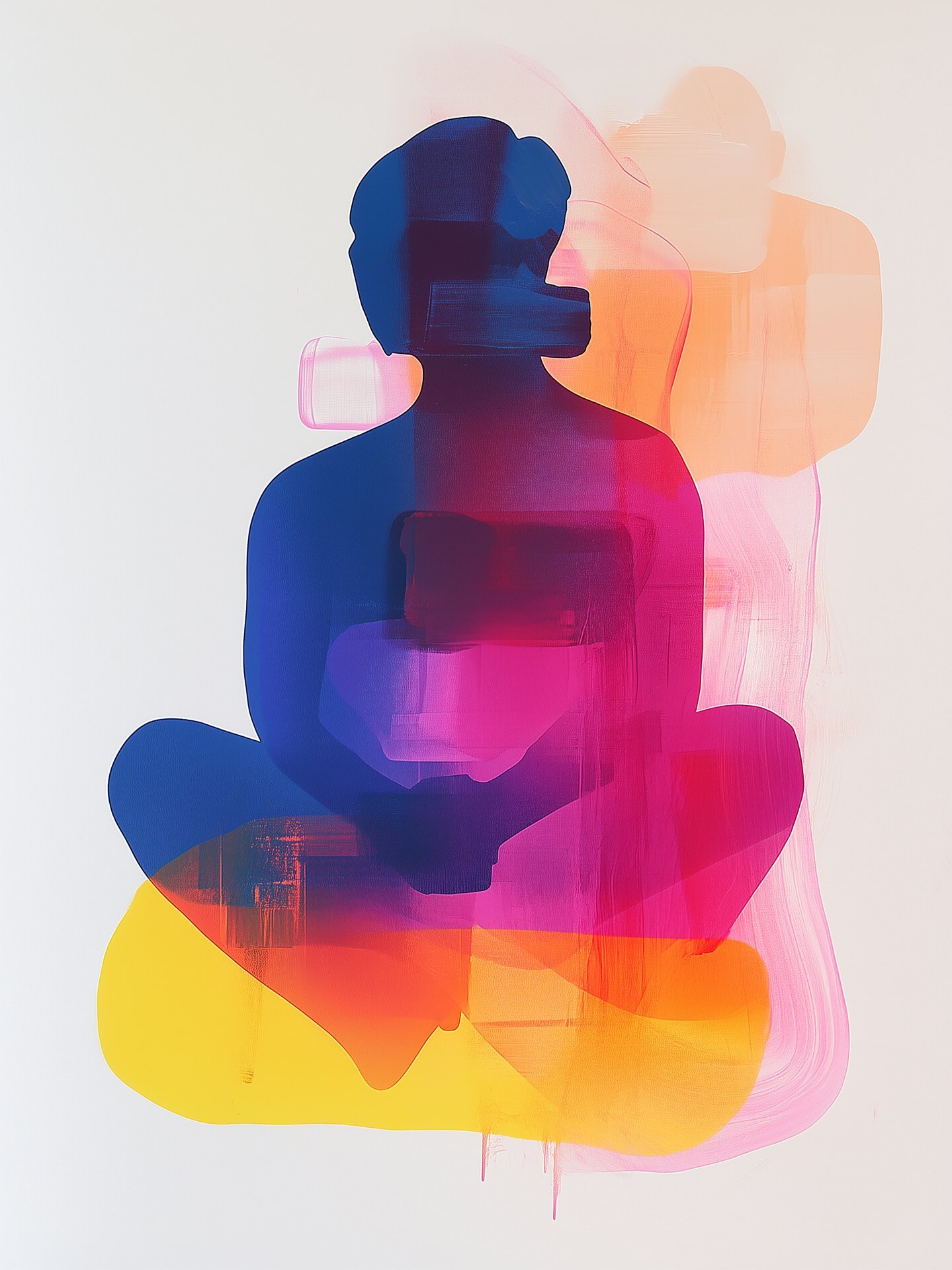 Silent Return Emotional Abstract Portrait Painting by Tatiana Taner