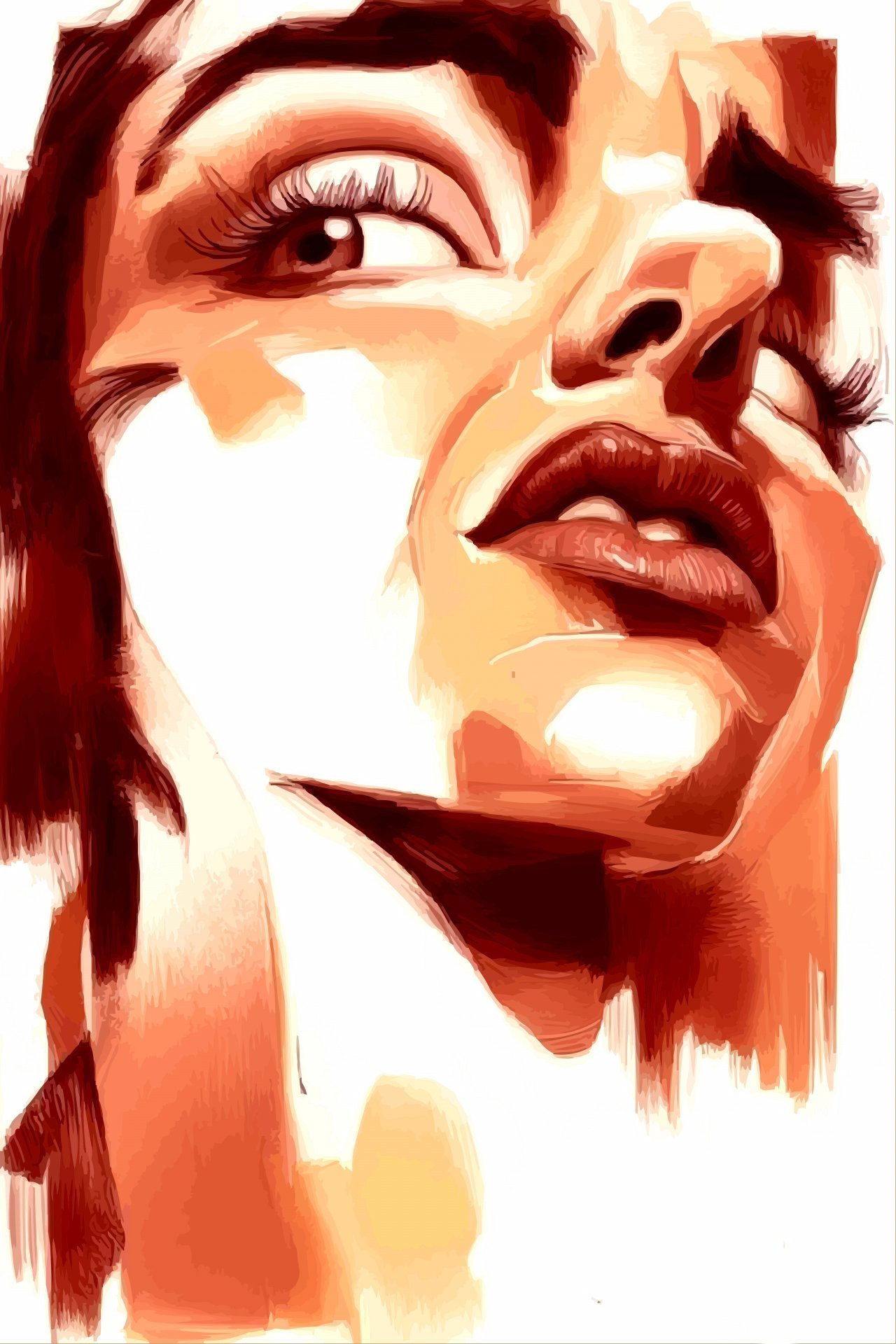 Expressive Female Portrait Digital Art - Viktor Levchenko