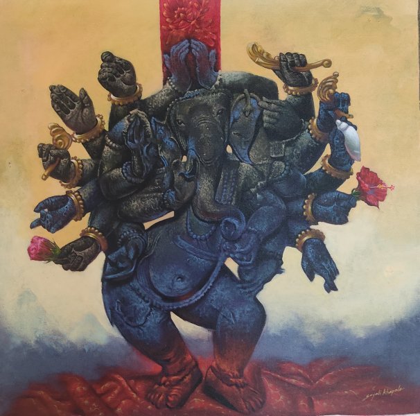 Lord Ganesha Blessing for Success Painting by Sayali Khapale