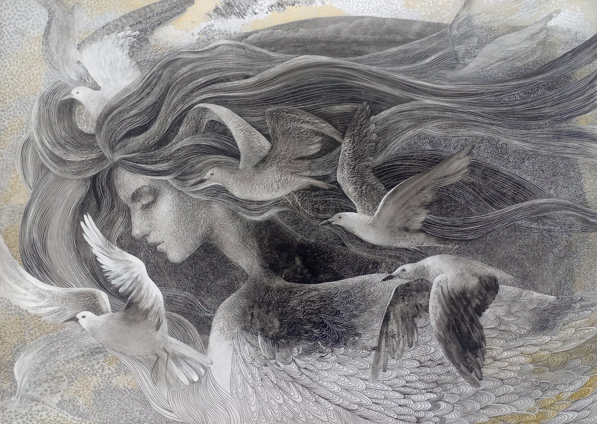 Form of Liberation Drawing - Lana Korolievskaia