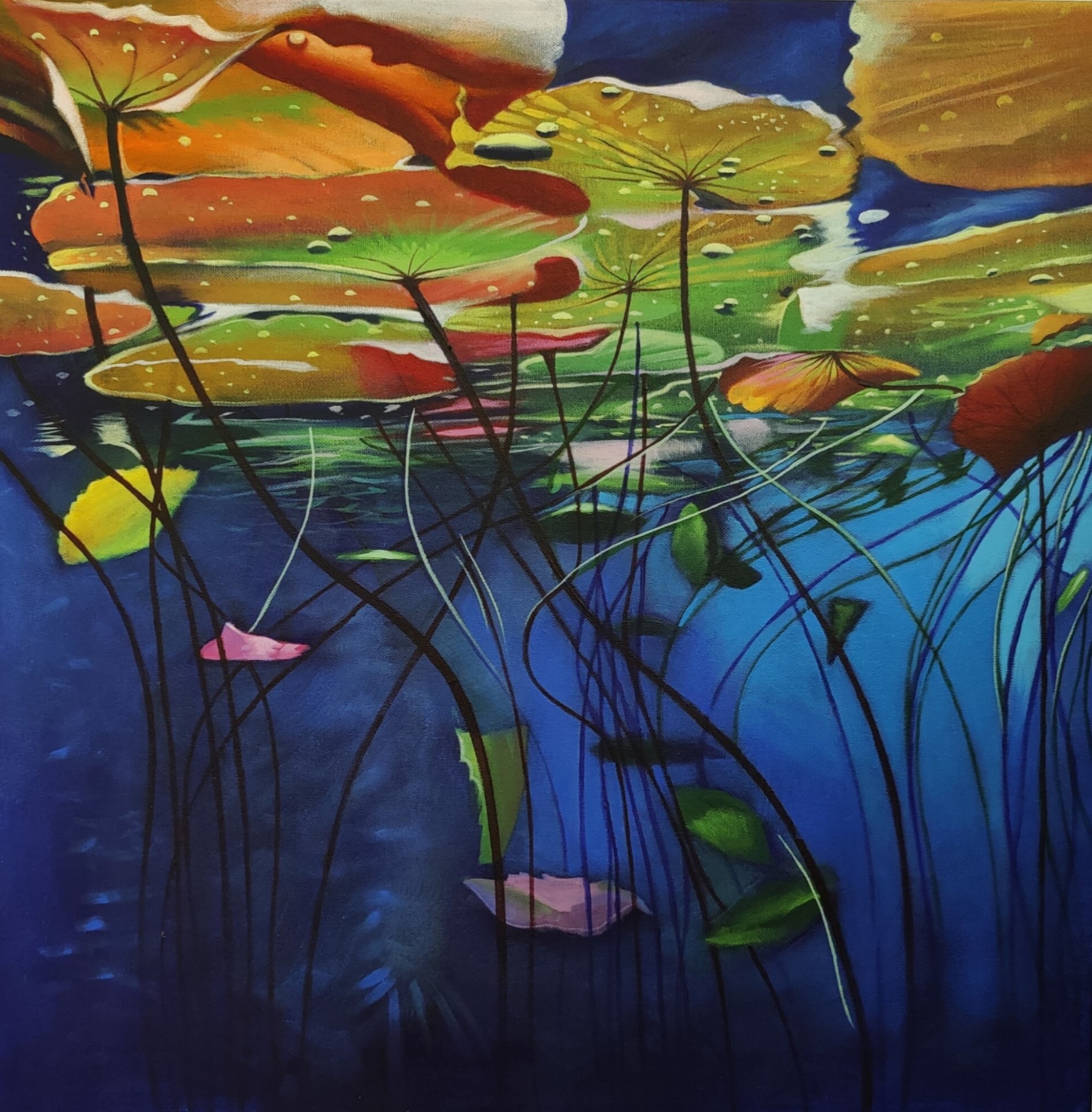 Underwater: The Silent Beauty of Flowers Peinture de Sayali Khapale