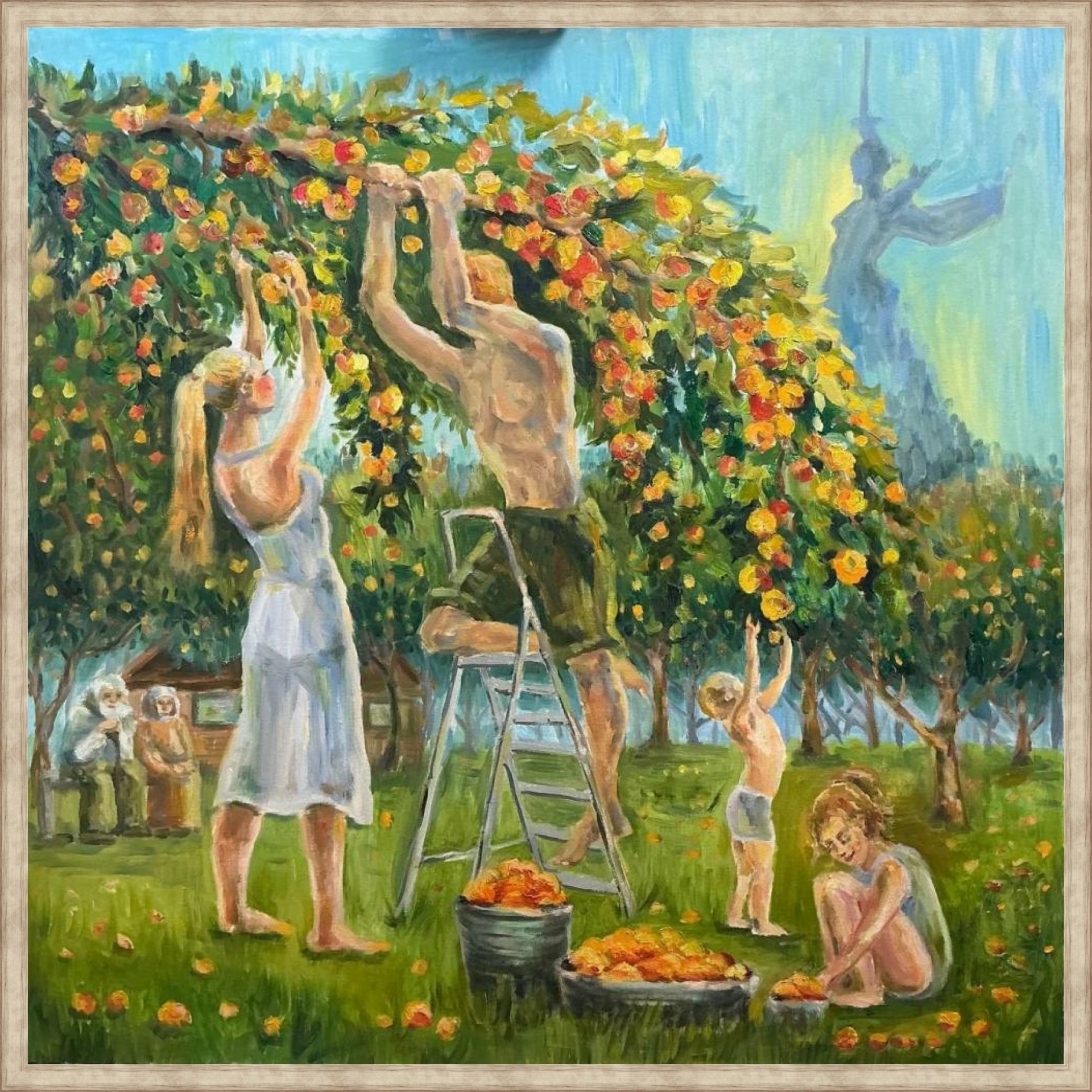 Fruits of Labor Bringing Family Together Drawing - Ulyana Vasilenko