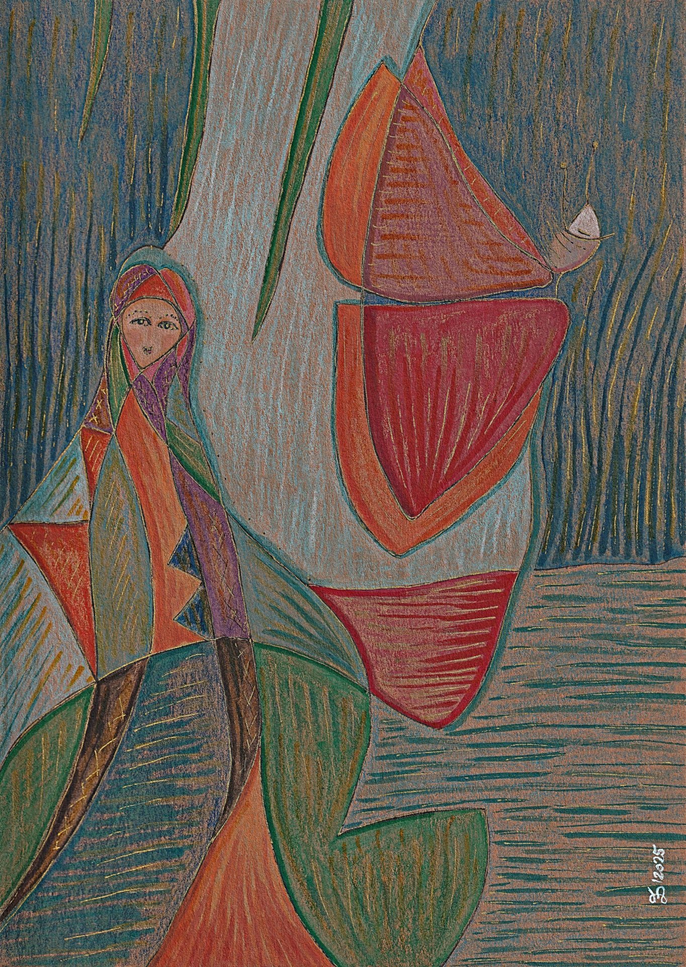 Thumbelina. Escape. Drawing - Ewa Dura - Jose Art Gallery
