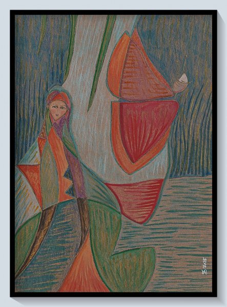 Thumbelina. Escape. Drawing - Ewa Dura - Jose Art Gallery
