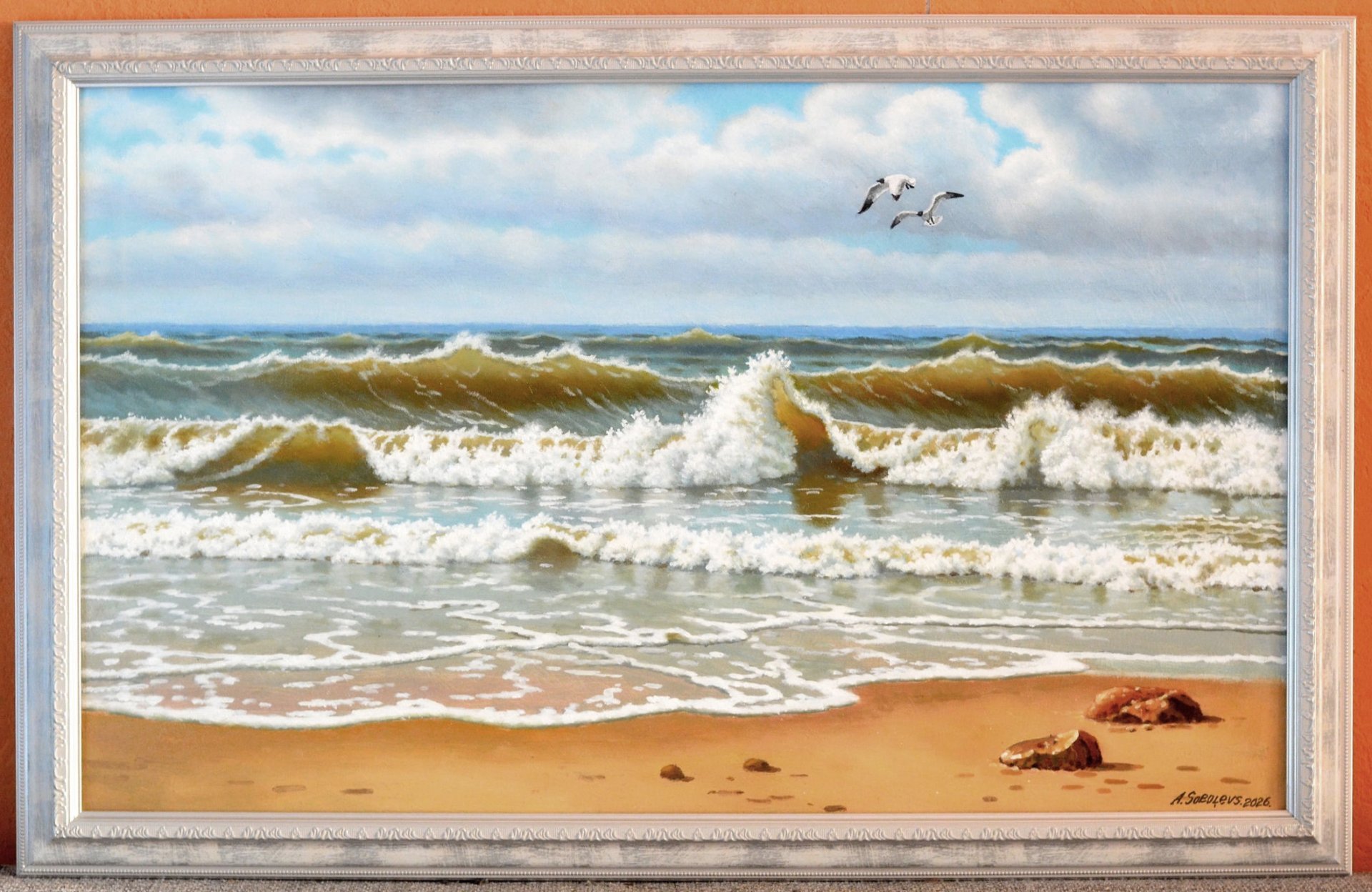 The Sea at Noon: Light and Waves Painting by Andrey Sobolev