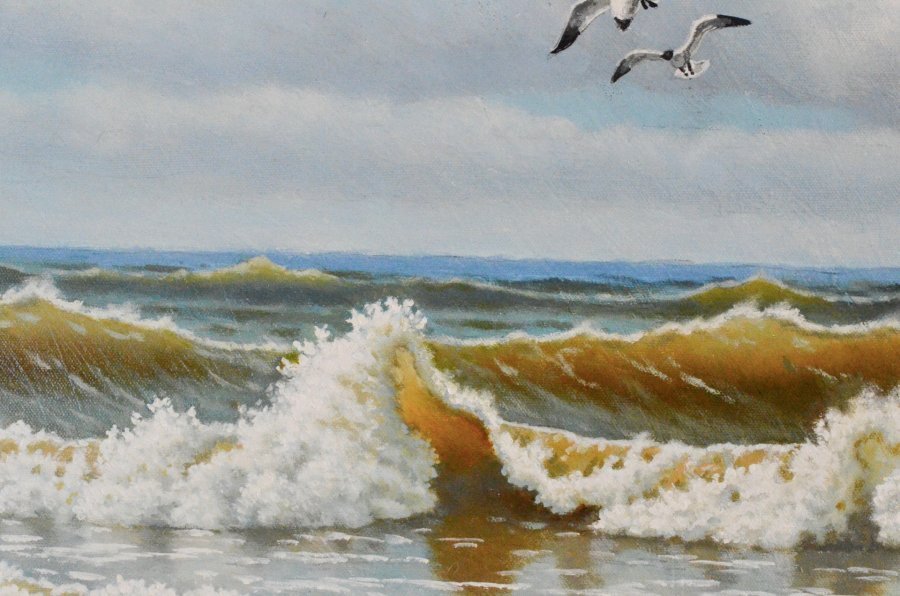 The Sea at Noon: Light and Waves Painting by Andrey Sobolev