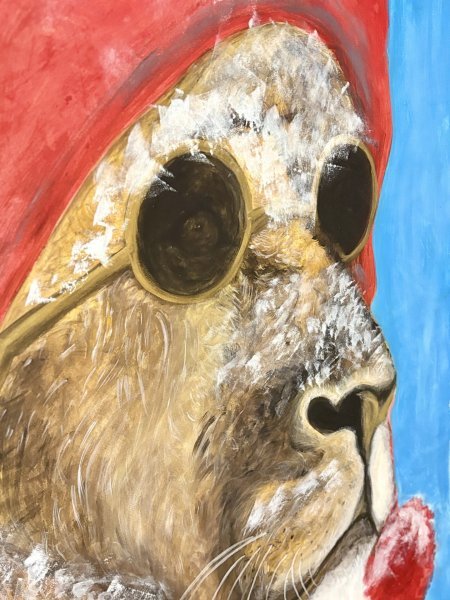 Lion the Snow Cat: Winter Majesty Abstracted Painting by M.E.G