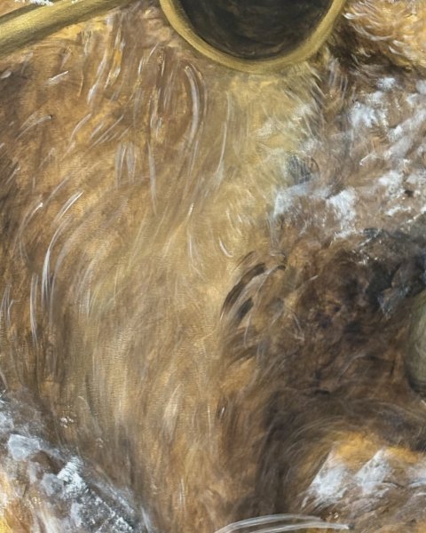 Lion the Snow Cat: Winter Majesty Abstracted Painting by M.E.G