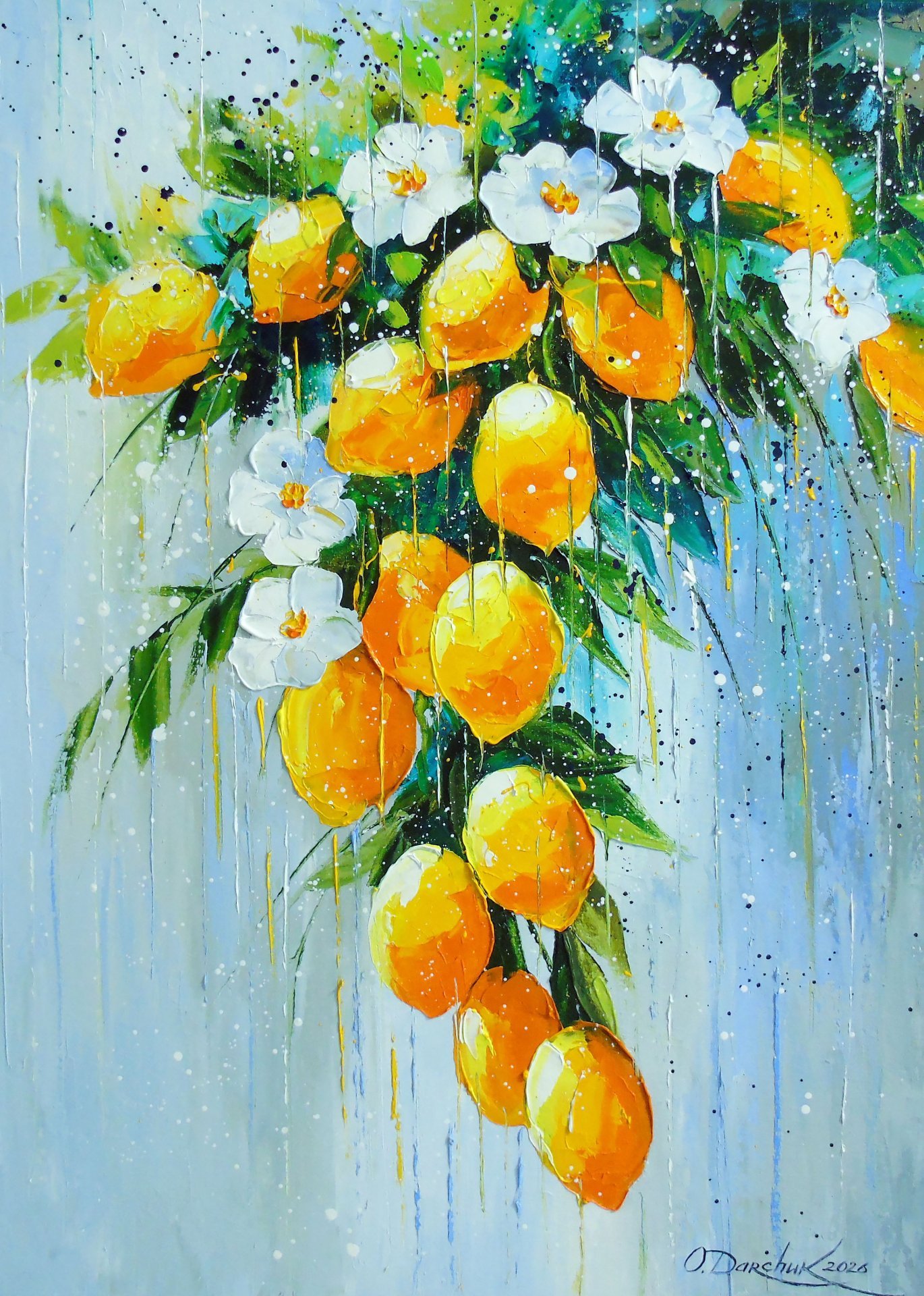 Lemon Flow Painting by Olha Darchuk - Jose Art Gallery