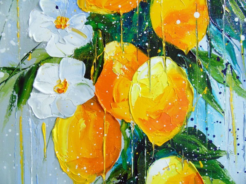 Lemon Flow Painting by Olha Darchuk - Jose Art Gallery