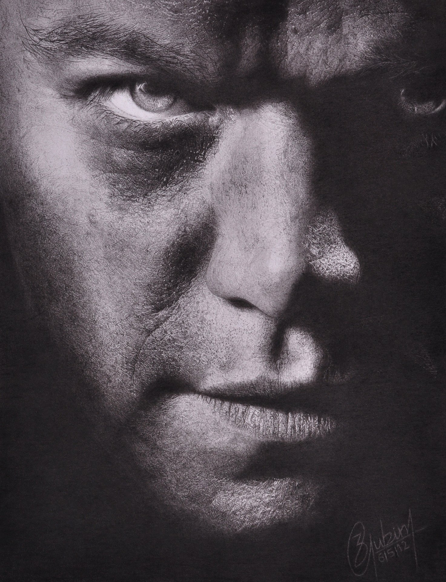 Matt Damon - Jason Bourne Drawing - Scaled Dimensions