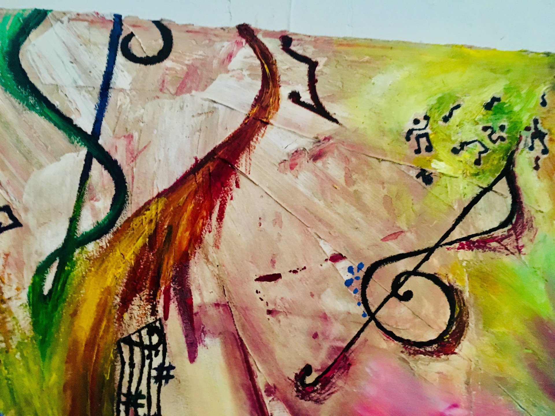Music On World Off Painting by Rebekah Molander - Jose Art Gallery