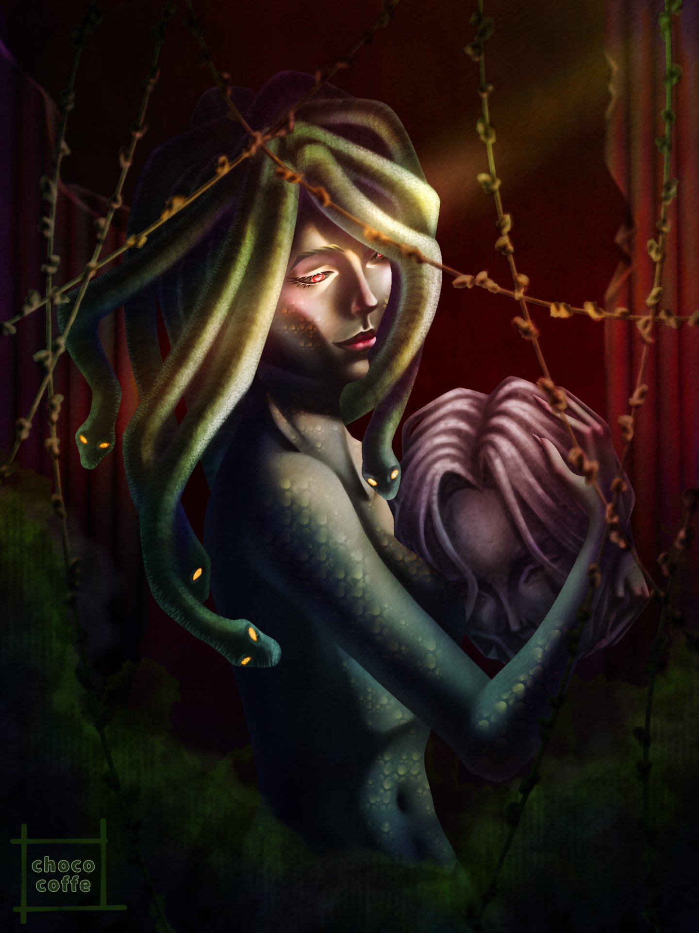 Medusa the Gorgon Painting by Chococoffe - Jose Art Gallery