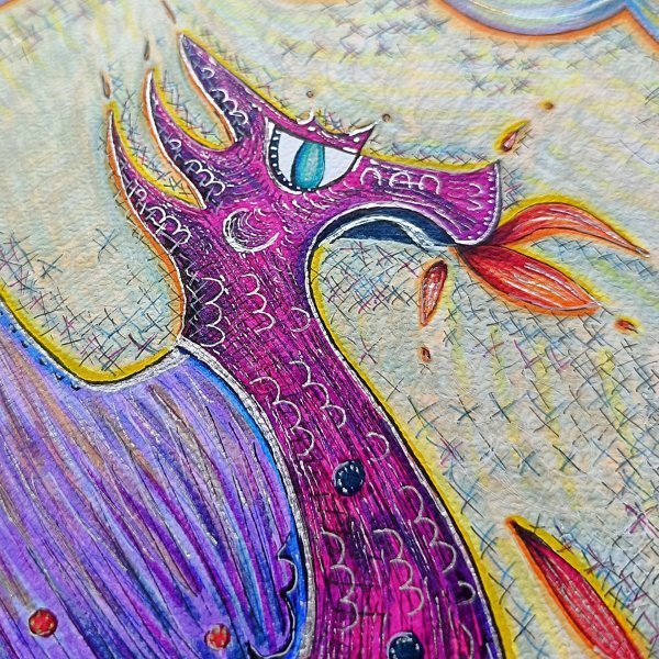 Draco. Fantastic creatures. Drawing - Ewa Dura