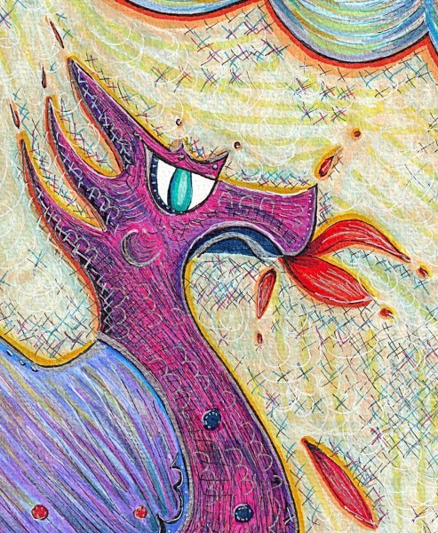 Draco. Fantastic creatures. Drawing - Ewa Dura